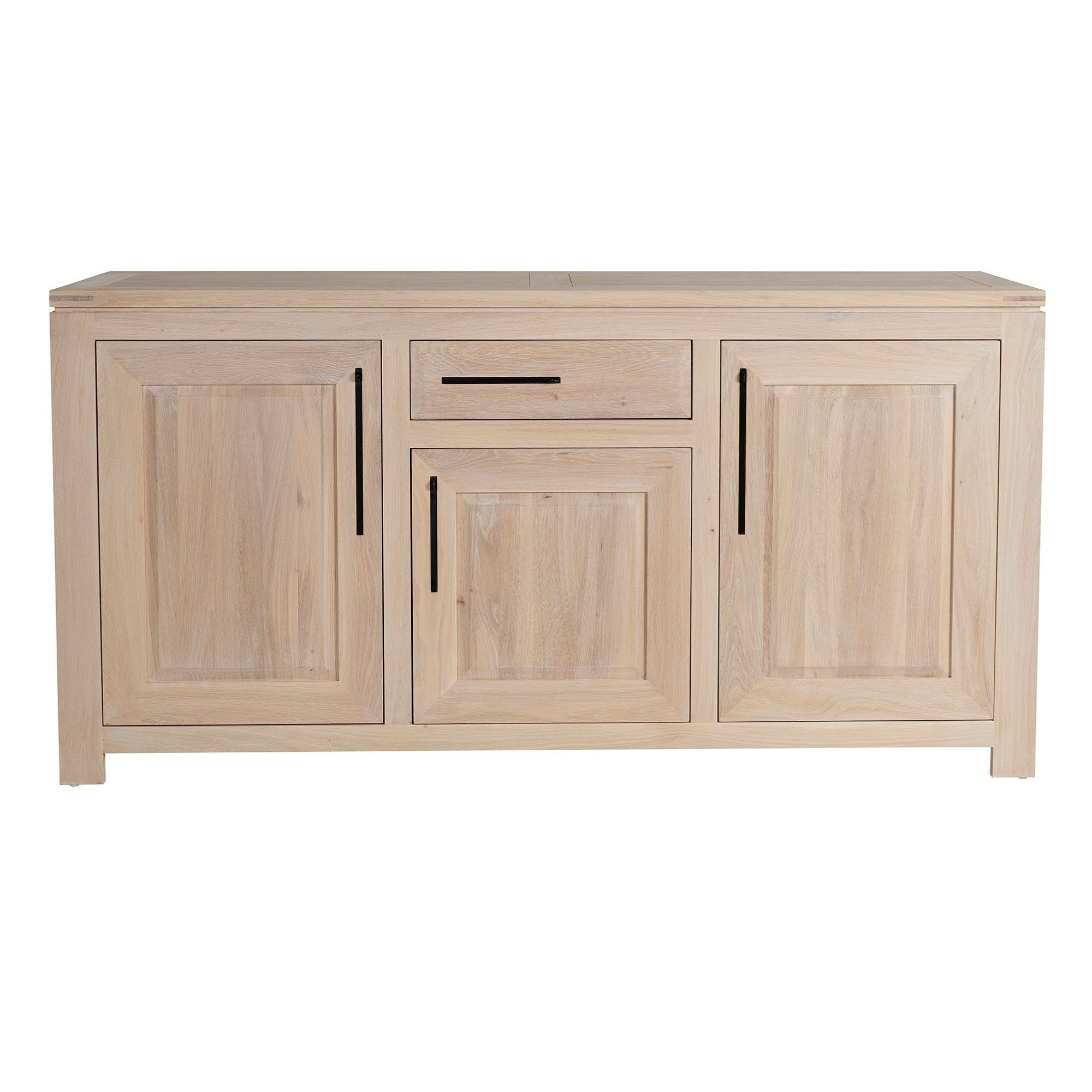 Buffet bas en chêne clair : 3 portes / 1 tiroir | Hellin
