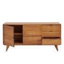 Buffet bas vintage : 2 portes et 3 tiroirs / Bois massif | Hellin