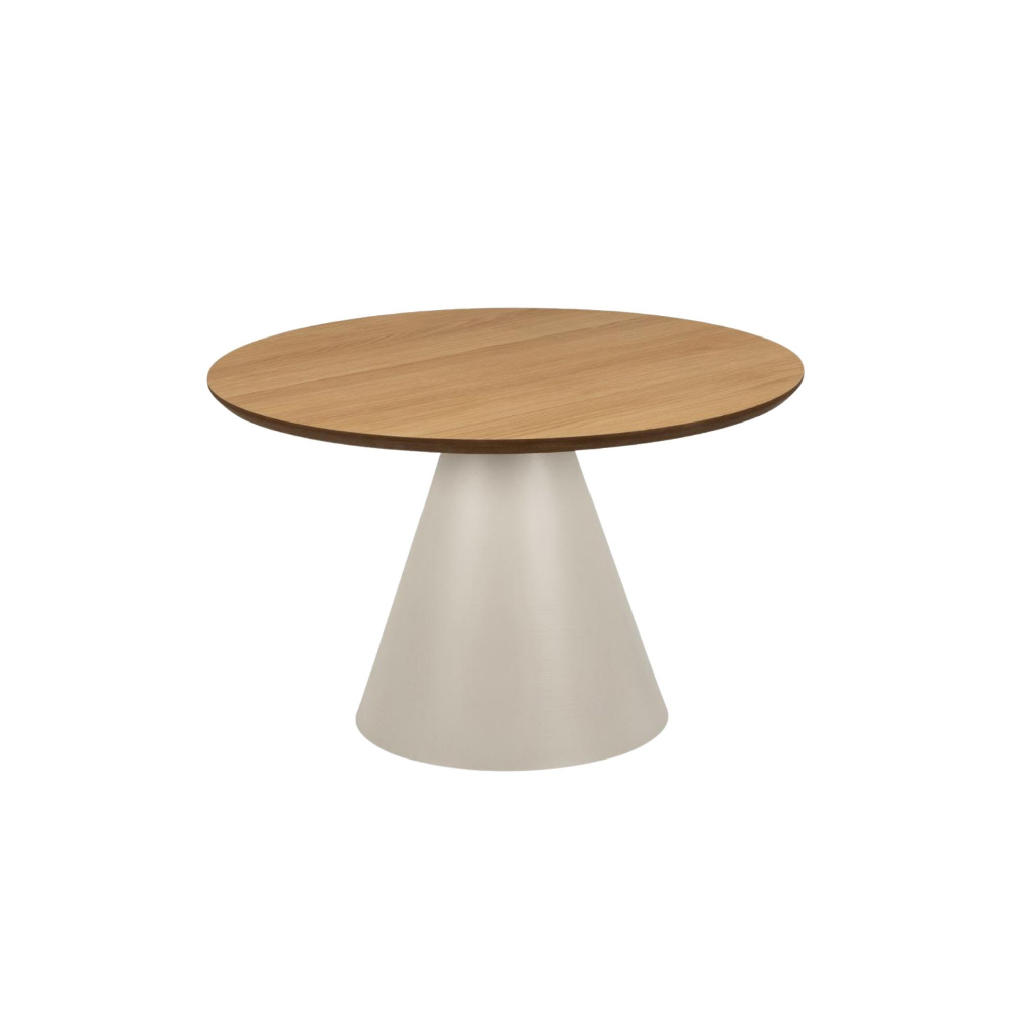 Table basse ronde en bois et métal grège D65 GIROLLE - HELLIN