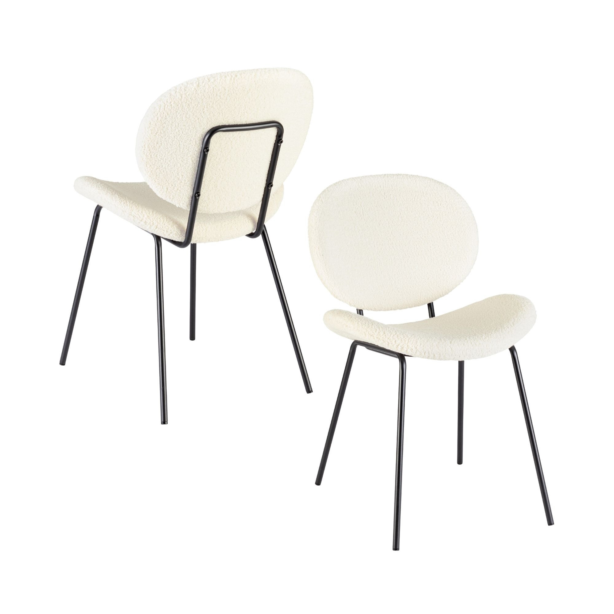 Chaises de salle à manger design en tissu bouclette (lot de 2) KIM - HELLIN