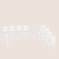 Table de jardin extensible 180/240 et 8 chaises empilables AVIGNON - HELLIN